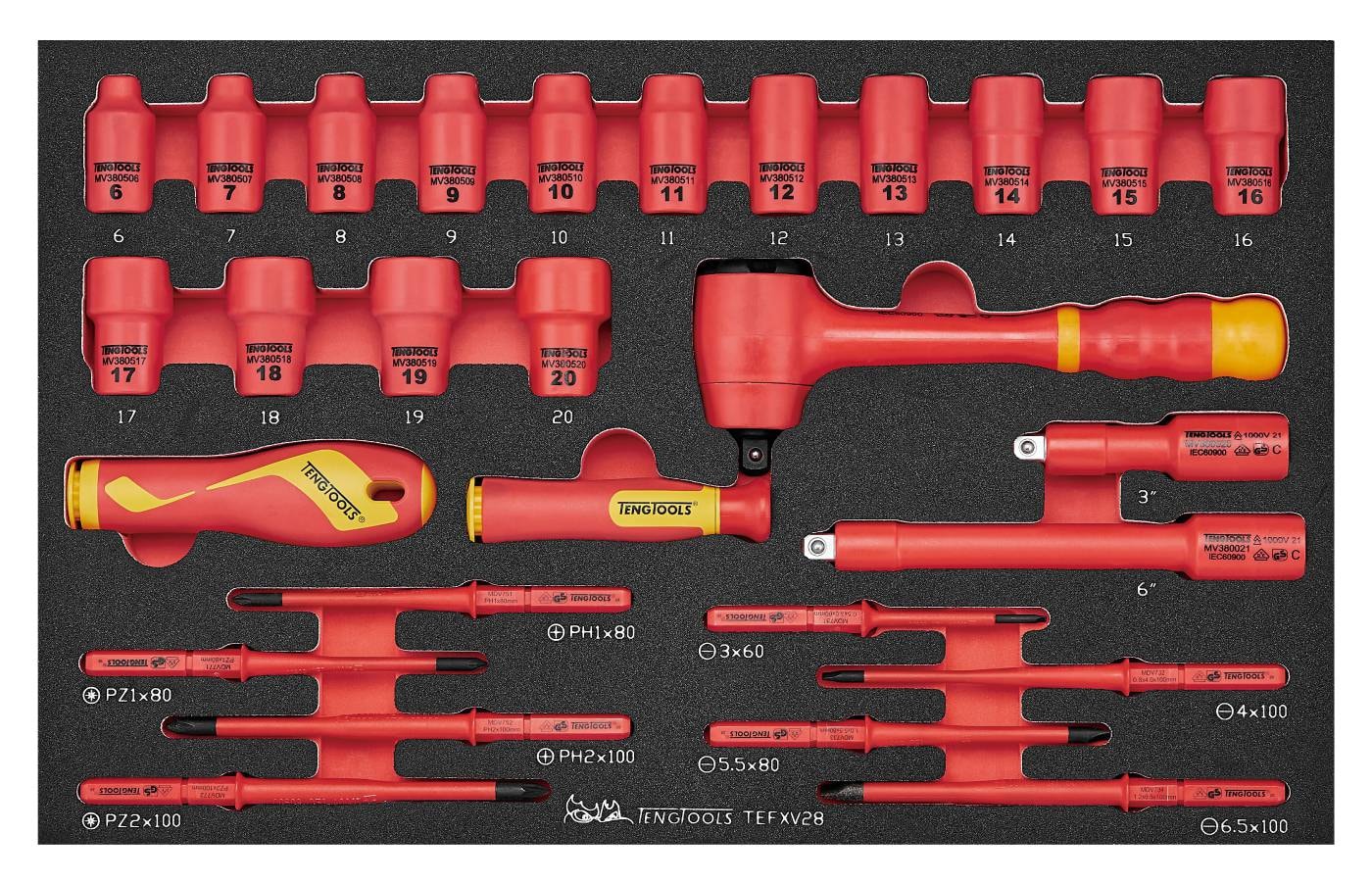 Teng Tools Verktygssats TEFXV28 EVA Isolerad 1000V 28 delar ...