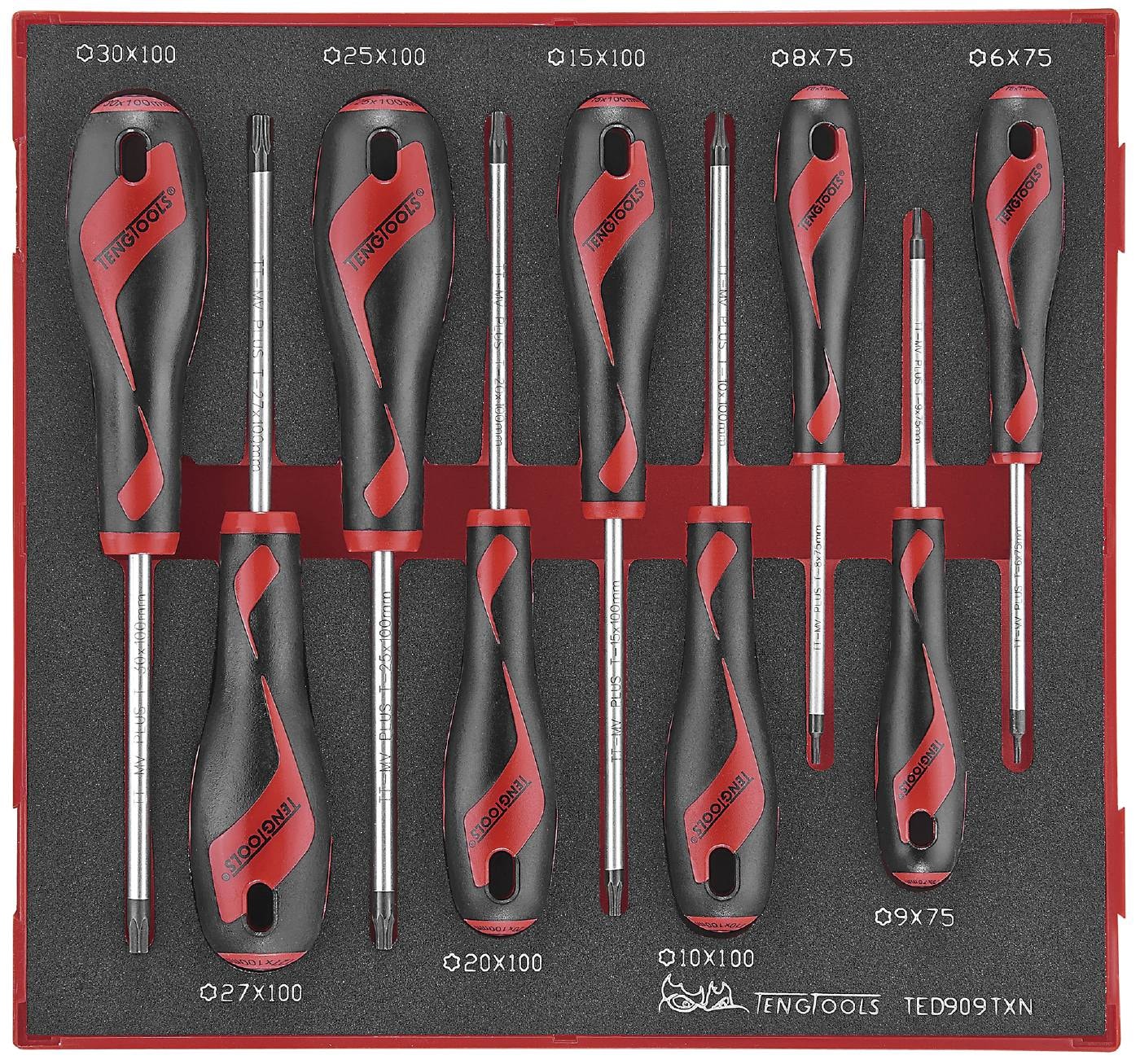 Teng Tools Skruvmejselsats TED909TXN EVA 9 delar